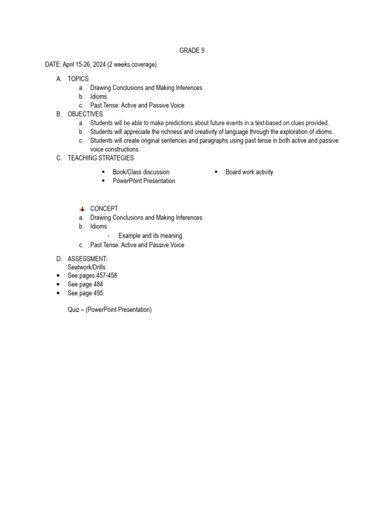 Grade 9-10 Language Arts Curriculum | PDF | Vocabulary | Learning