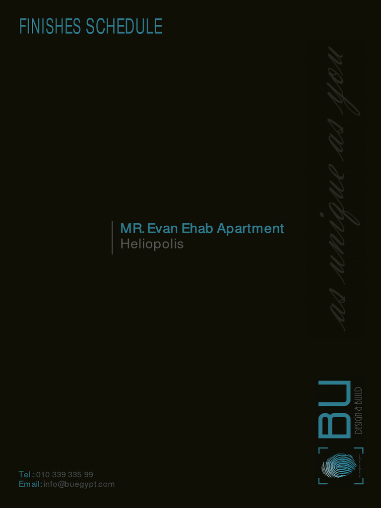 Interior Finishes Schedule for Apartment | PDF | Home | Interior Design