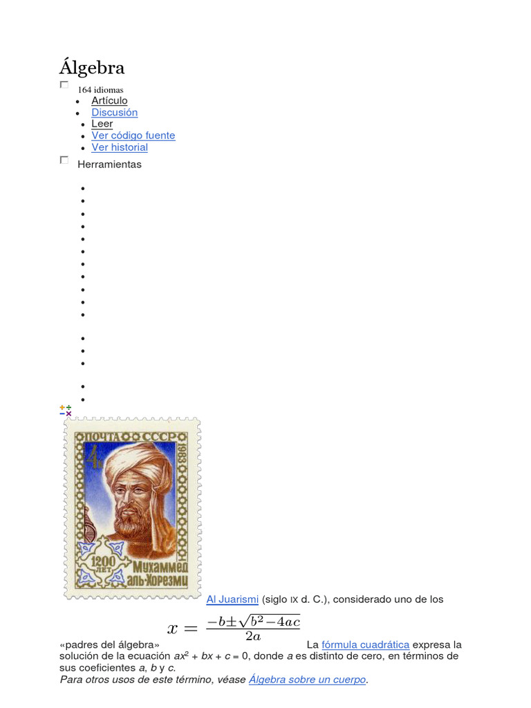 Álgebra | PDF | Álgebra | Álgebra abstracta