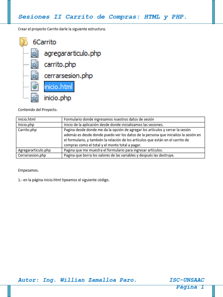 Carrito Compras: HTML y PHP Guía | PDF | Php | HTML