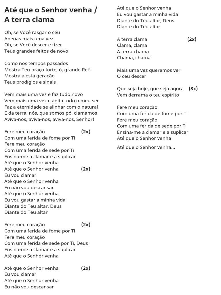 Até Que o Senhor Venha - A Terra Clama | PDF