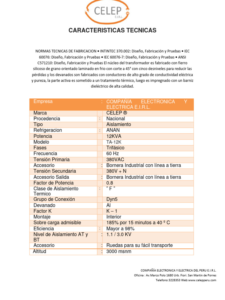 Transformador de Aislamiento 12kva 380V 380V + N K 1 | PDF | Transformador | Aislador (Electricidad)