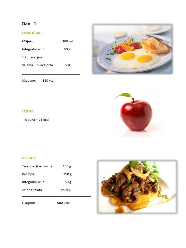 Plan Ishrane 1300 Kcal | PDF