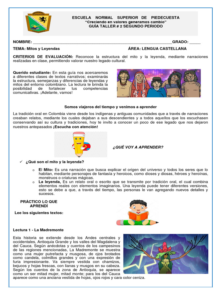 El Mito y La Leyenda-1 | PDF | Leyendas | Narración