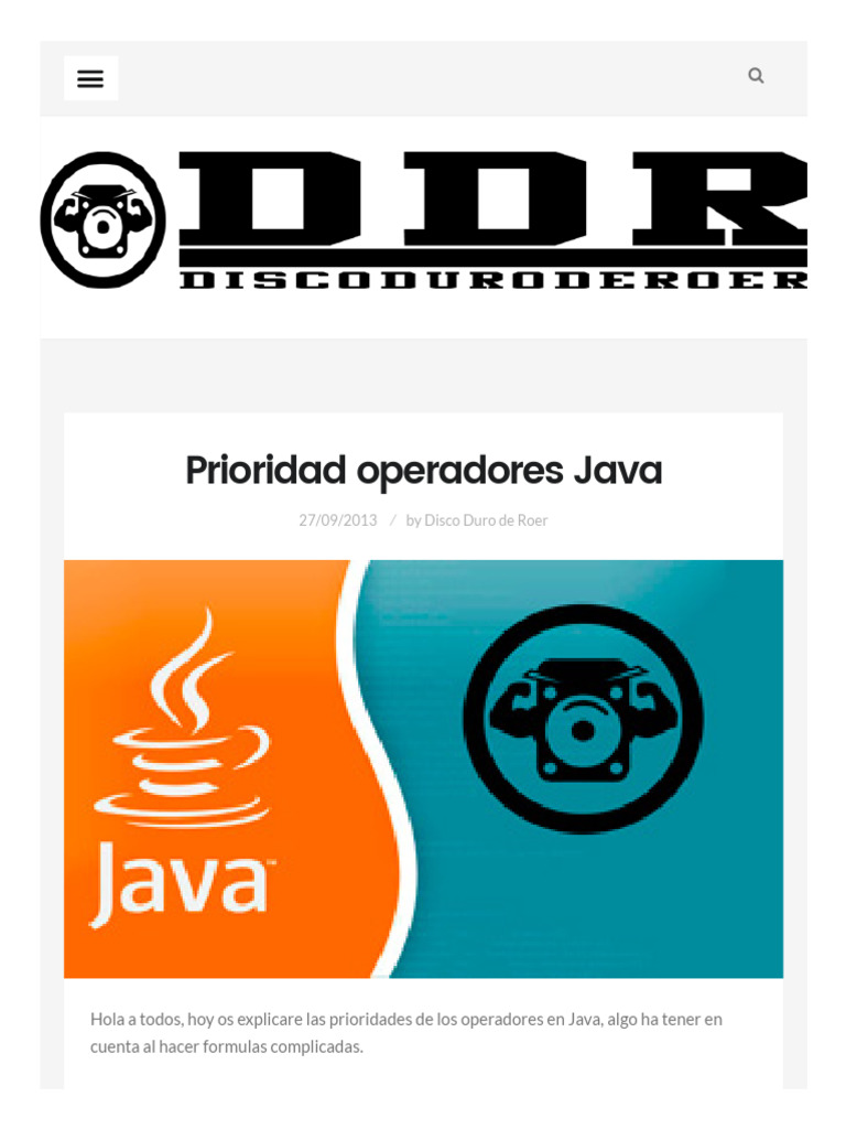 5.-Prioridad Operadores Java | PDF | Matemáticas | Programación de computadoras
