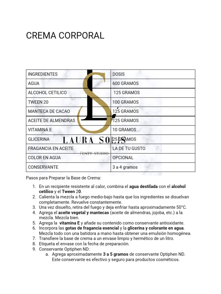 CREMA CORPORAL | PDF