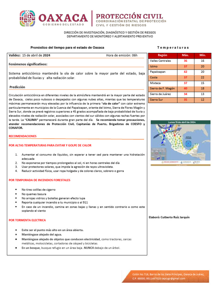 Bolmet - 15abr - 2024 | PDF | Relámpago | Fenómenos Meteorológicos