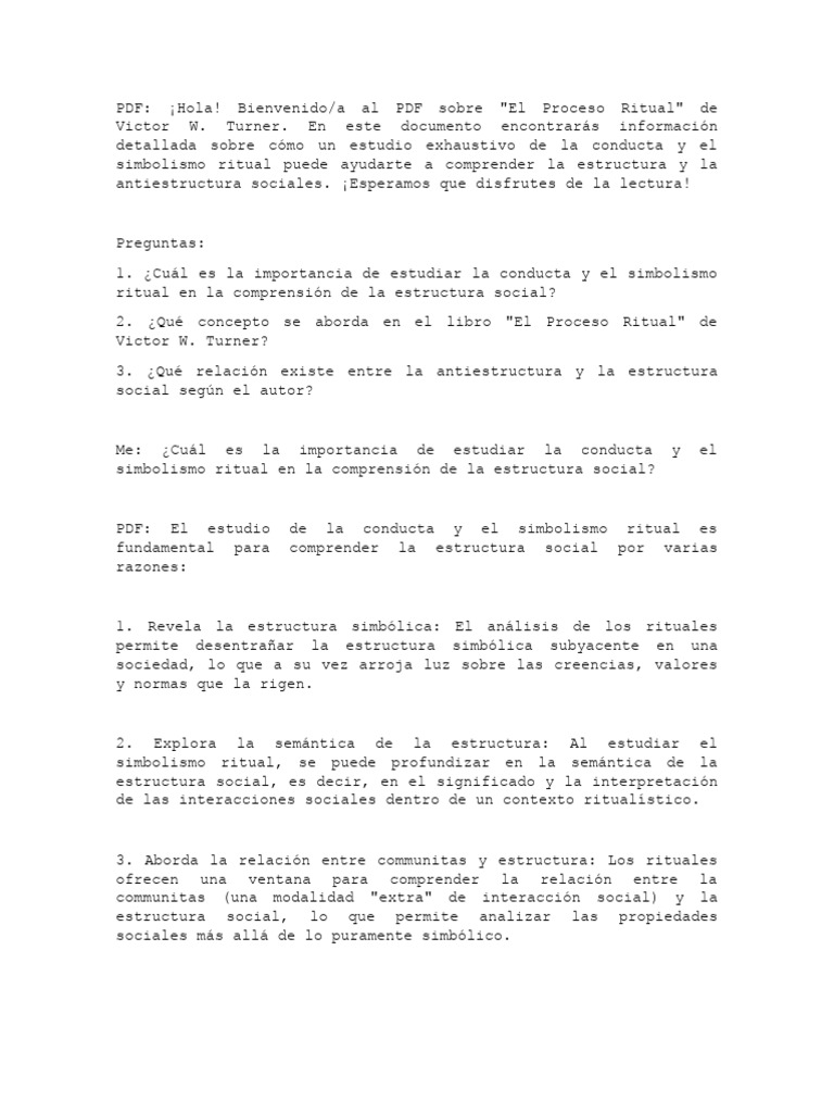 El Proceso Ritual de Victor Turner | PDF | Rituales | Comunidad