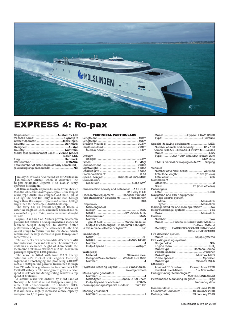 EXPRESS 4 Ro-Pax | PDF | Marine Propulsion | Ferry