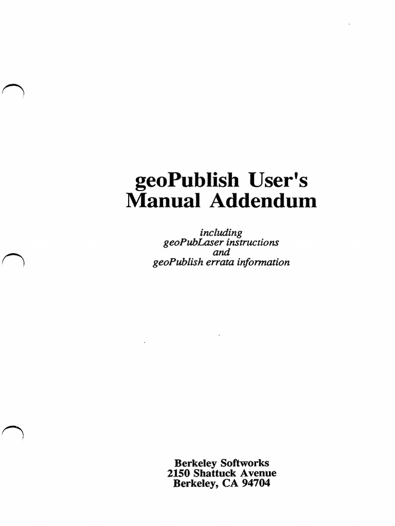 GEOPUBLISH Users Manual Addendum | PDF | Typefaces | Printer (Computing)