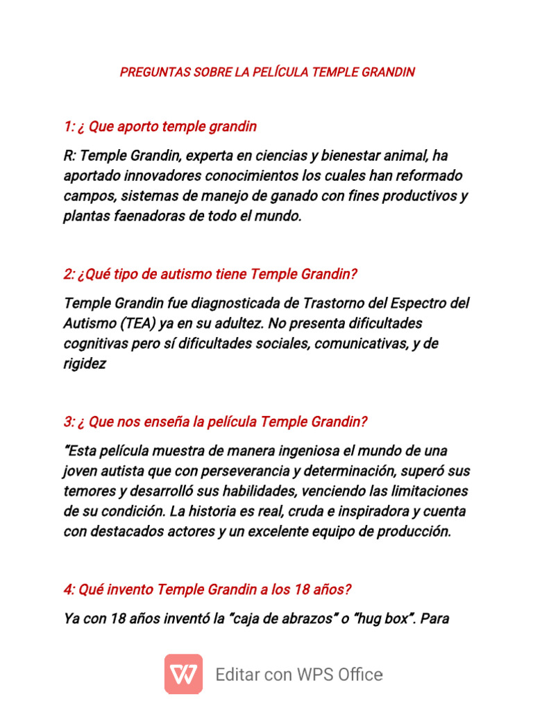 PREGUNTAS SOBRE LA PELÍCULA | PDF