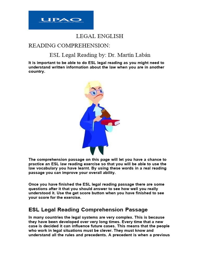 ESL Legal Conversation Worksheet | PDF | Trials | Lawyer