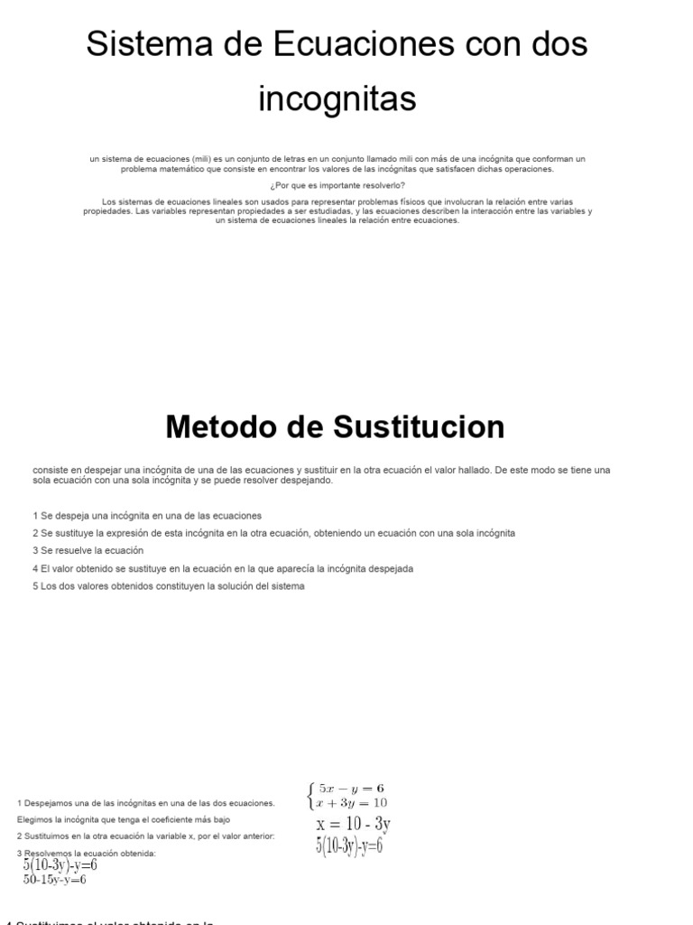 Sistema De Ecuaciones Con Dos Incognitas Pdf 7225
