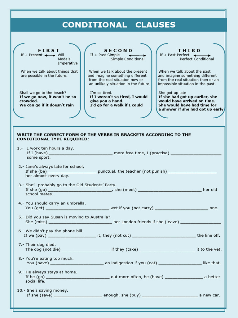 Conditional Exercise | PDF | Linguistic Morphology | Grammar