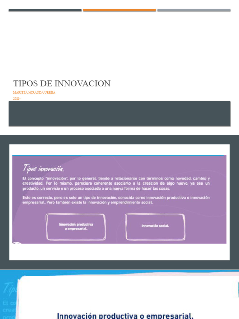 Tipos de Innovacion... | PDF
