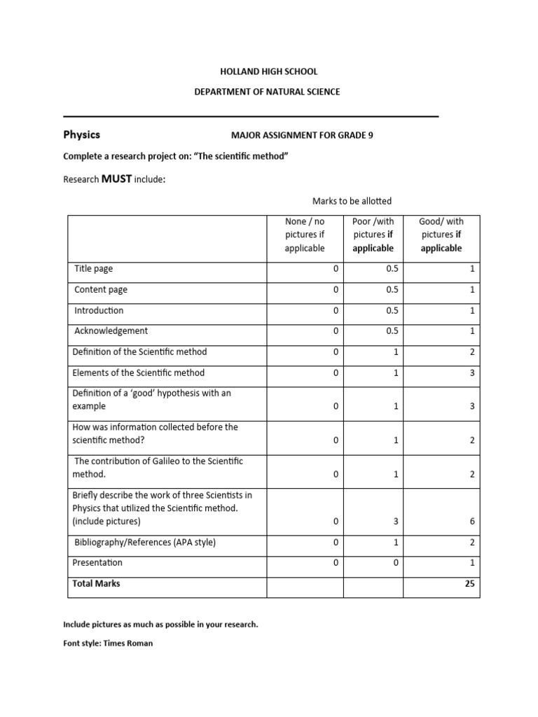 GRade 9 Project | PDF | Scientific Method | Academic Discipline ...
