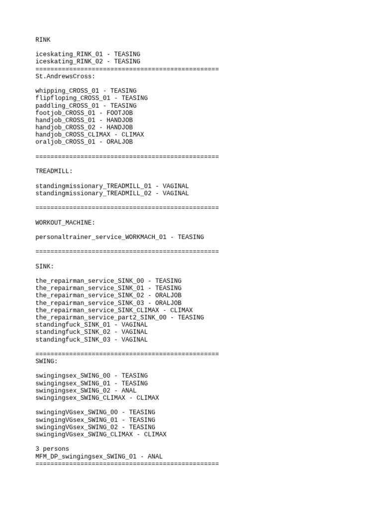 Animations Complete | PDF | Orgasm | Anal Sex