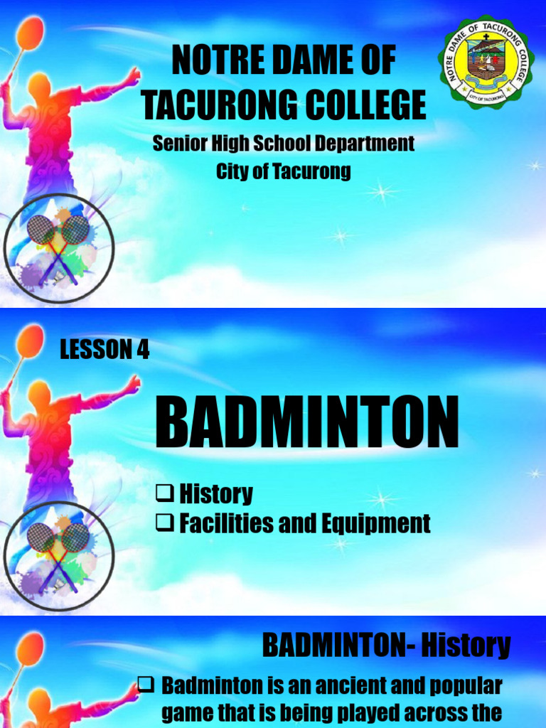 Lesson 4 Badminton 1 | PDF | Sports