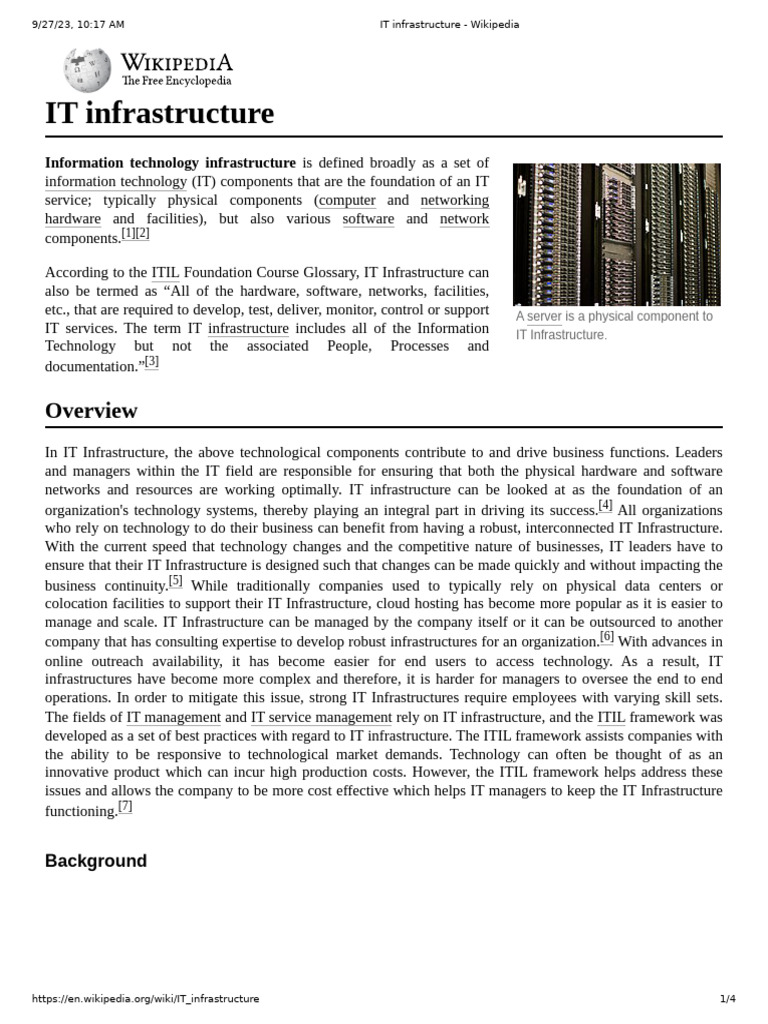 IT Infrastructure - Wikipedia | PDF | Information Age | Digital Technology