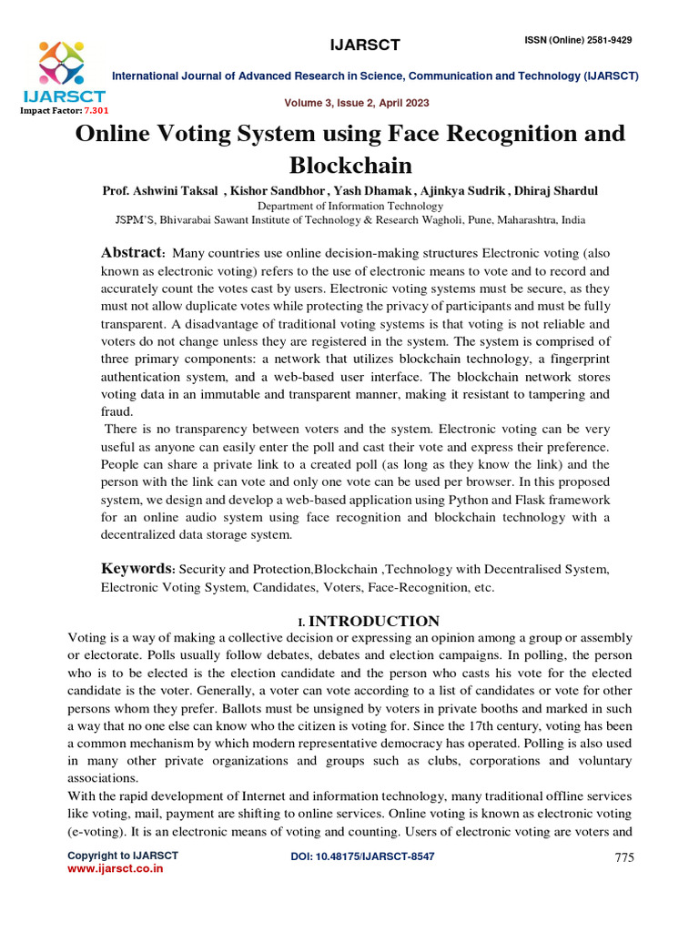 Online_Voting_System_using_Face_Recognit | PDF | Voting | Electronic Voting