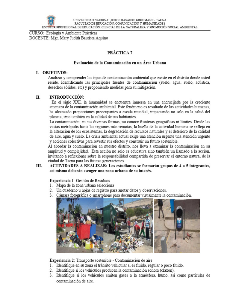 Practica 3-Contaminacion (4) .Docx Ult | PDF | Entorno natural ...