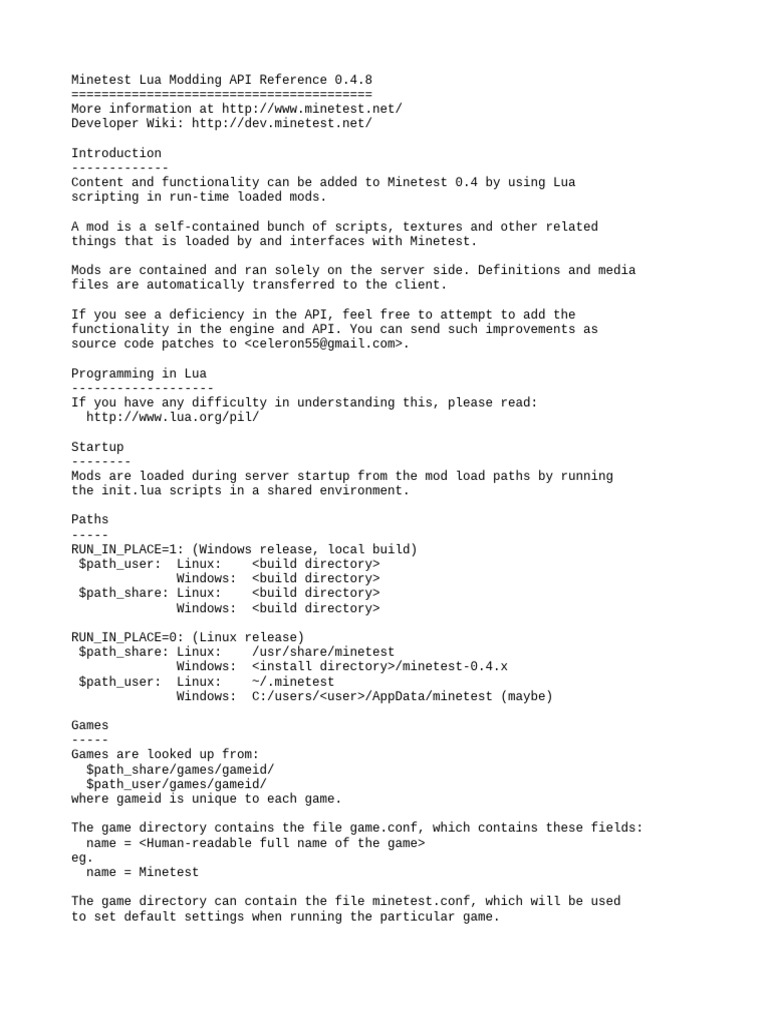Lua Api | PDF | Boolean Data Type | Computing Lua Api | PDF | Boolean Data Type | Computing