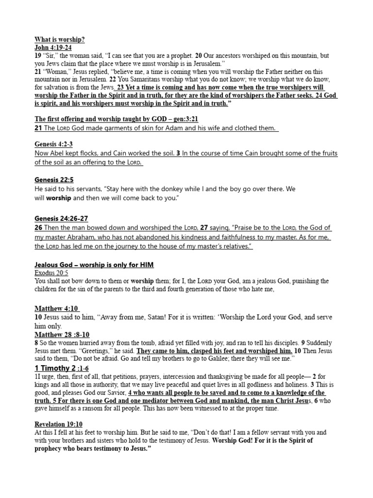 What Is Worship | Download Free PDF | Jesus | Book Of Genesis