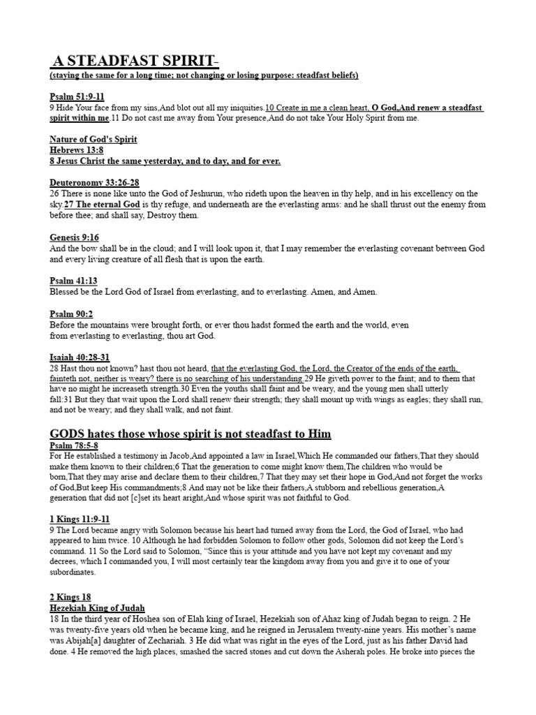 A STEADFAST SPIRIT | PDF | Books Of Kings | Bible Content