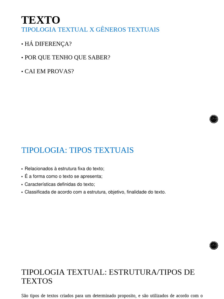 Tipologia Textual e Gênero Textual | PDF | Artes Linguísticas e ...