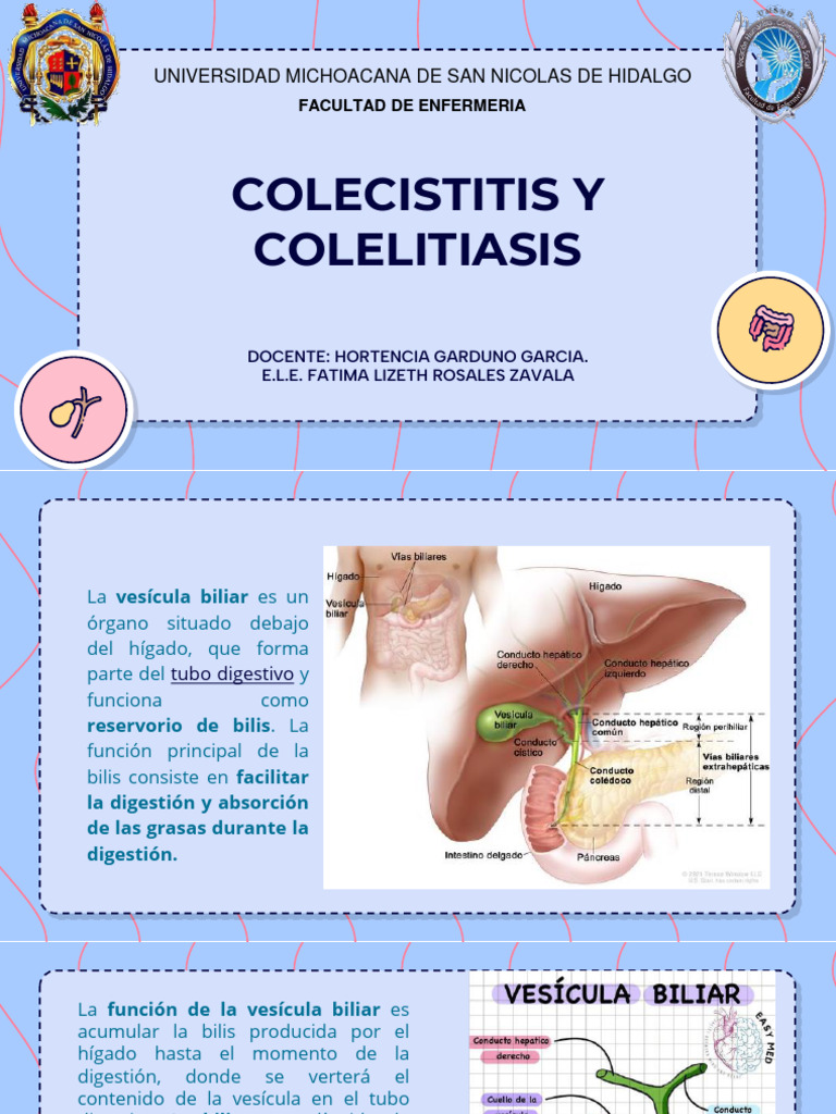 Colecistitis y Colelitiasis: Guía Completa | PDF | Bilis | Vesícula biliar