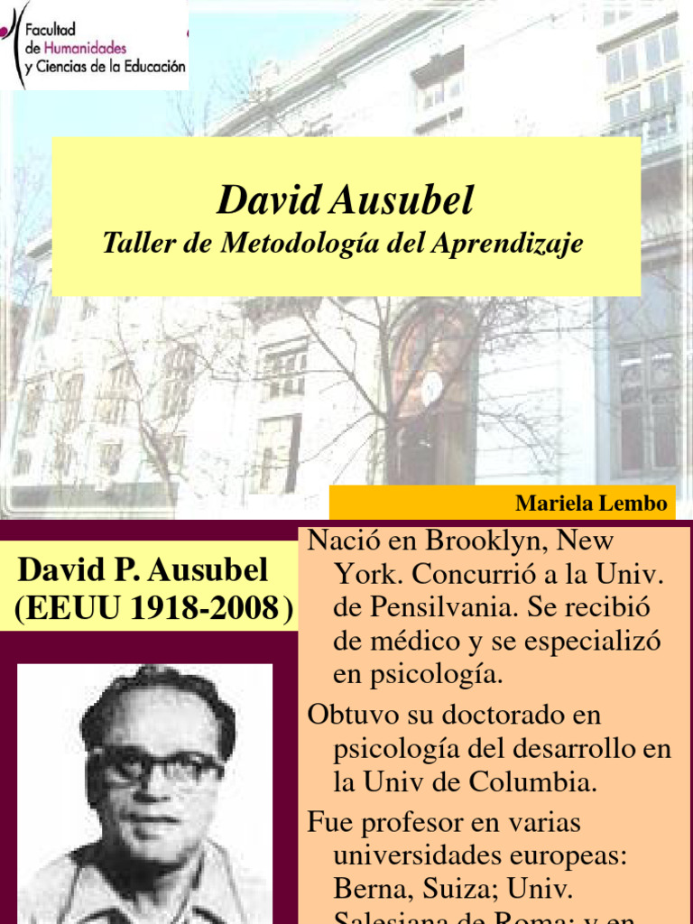 5) Ausubel Su Teoría y Mapas Conceptuales | Descargar gratis PDF | Aprendizaje | Evaluación