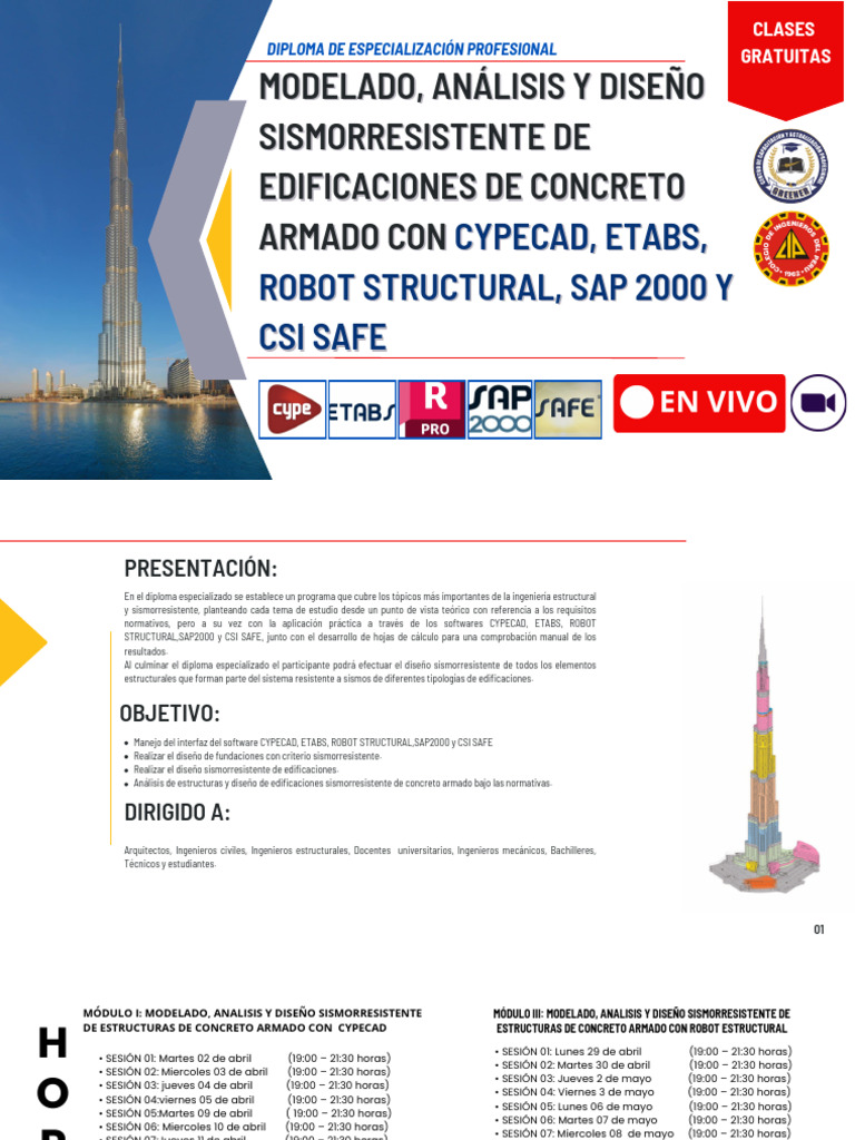 Brochure Modelado, Análisis y Diseño Sismorresistente de Edificaciones de Concreto Armado Con ...