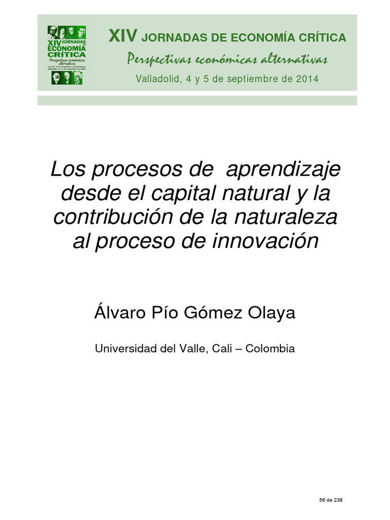Procesos de Aprendizaje Desde El Capital Humano y La Naturaleza | Descargar gratis PDF | Humano ...