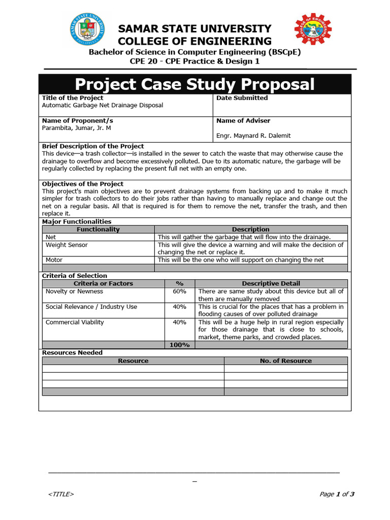 Group 1 CPE 24 Reserch Proposal 1 | PDF | Waste Management | Municipal Solid Waste