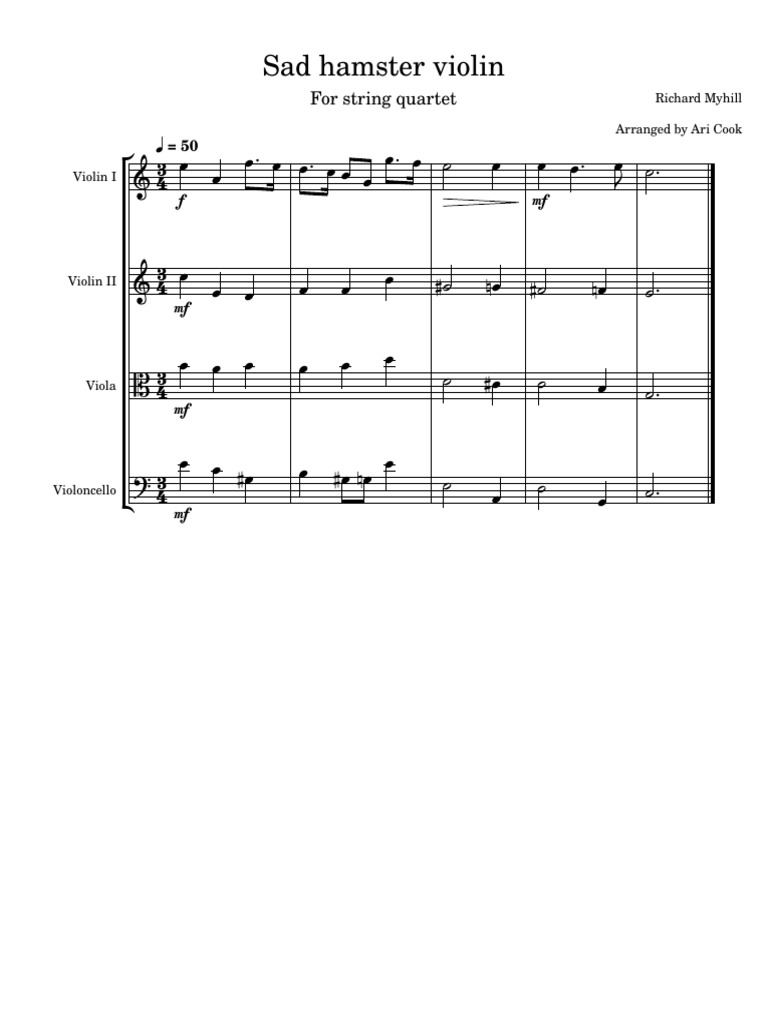 Sad Hamster Violin | PDF | Cello | Violin