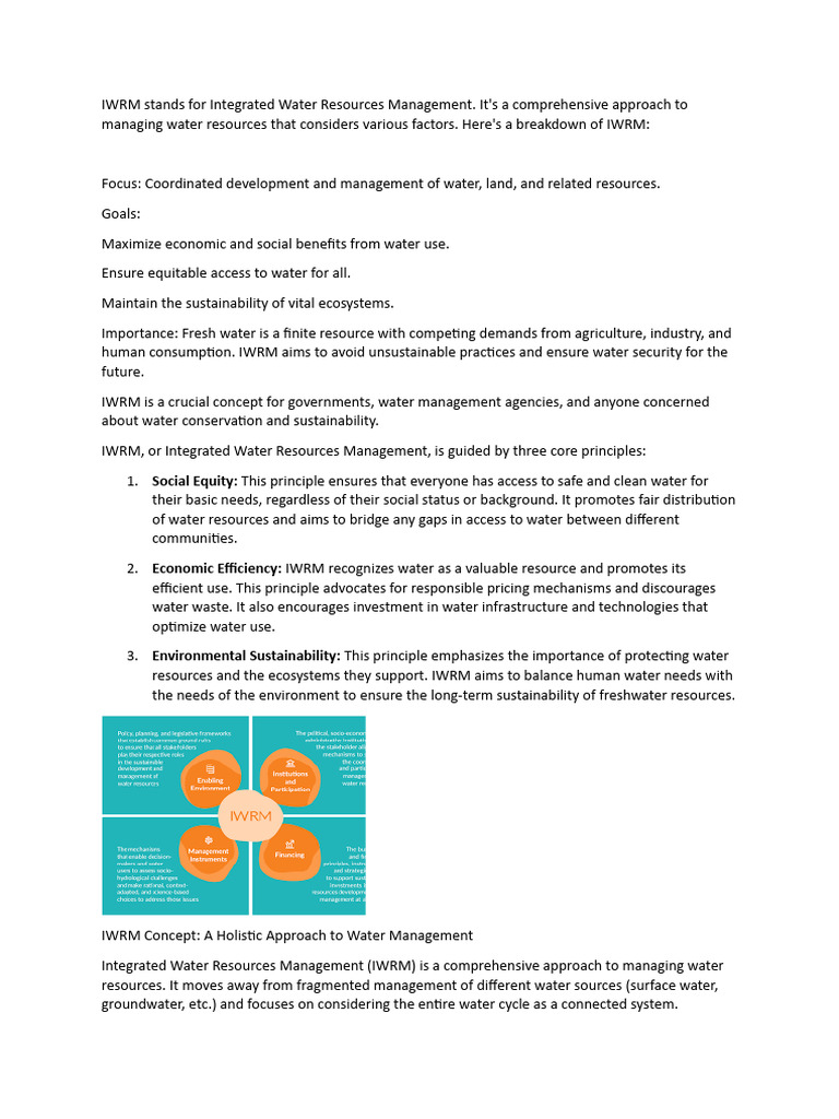 IWRM Stands For Integrated Water Resources Management | PDF | Water ...