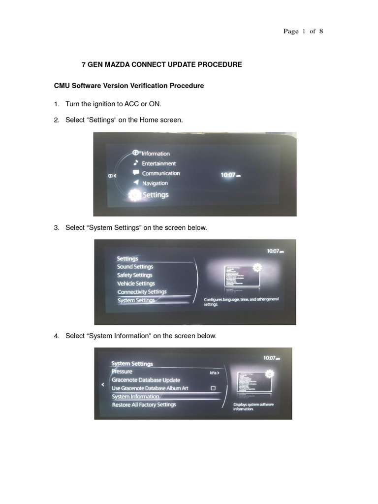 Mazda Connect Firmware Update Guide | PDF | Booting | Usb Flash Drive