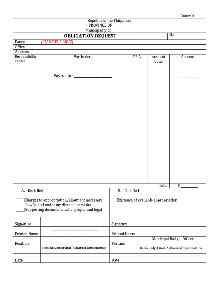Annex A (Accounting Form) | PDF