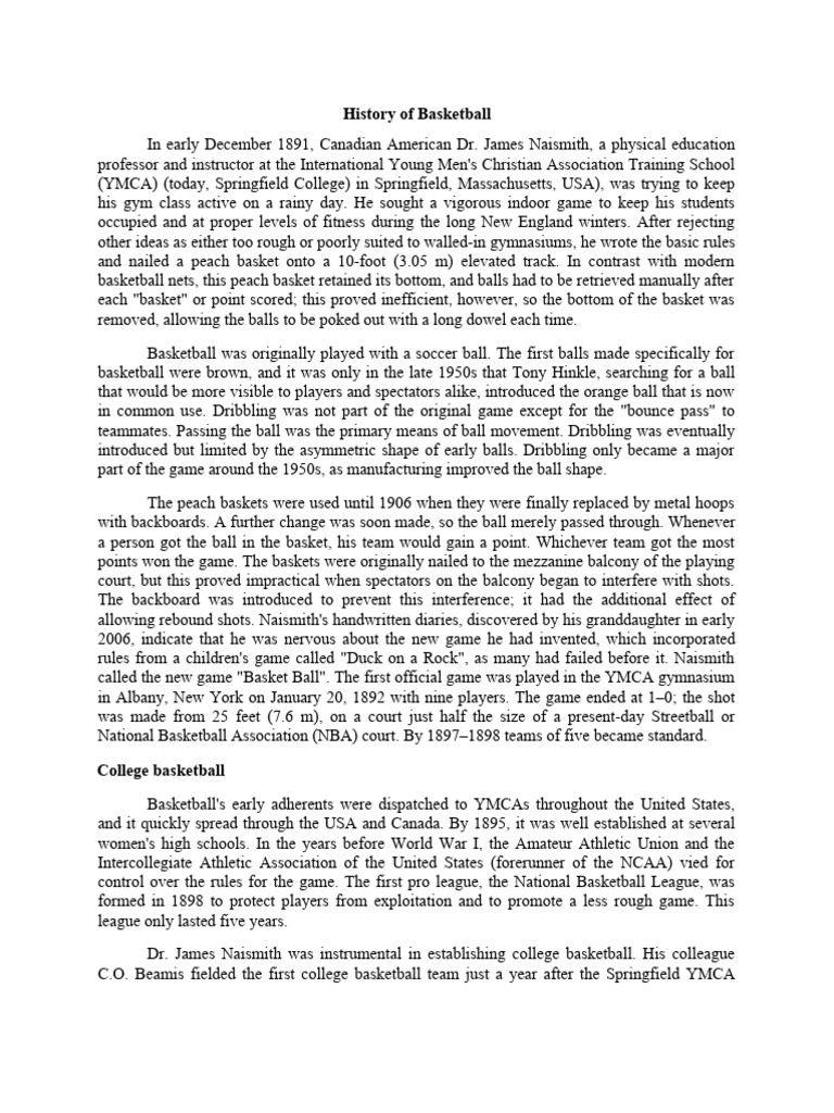History - of - Basketball and Volleyball | PDF | Volleyball | Team Sports