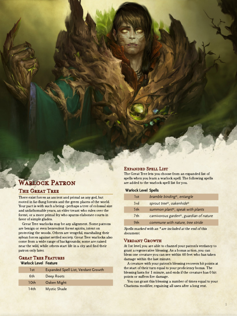 The Great Tree - Warlock Subclass | PDF | Trees