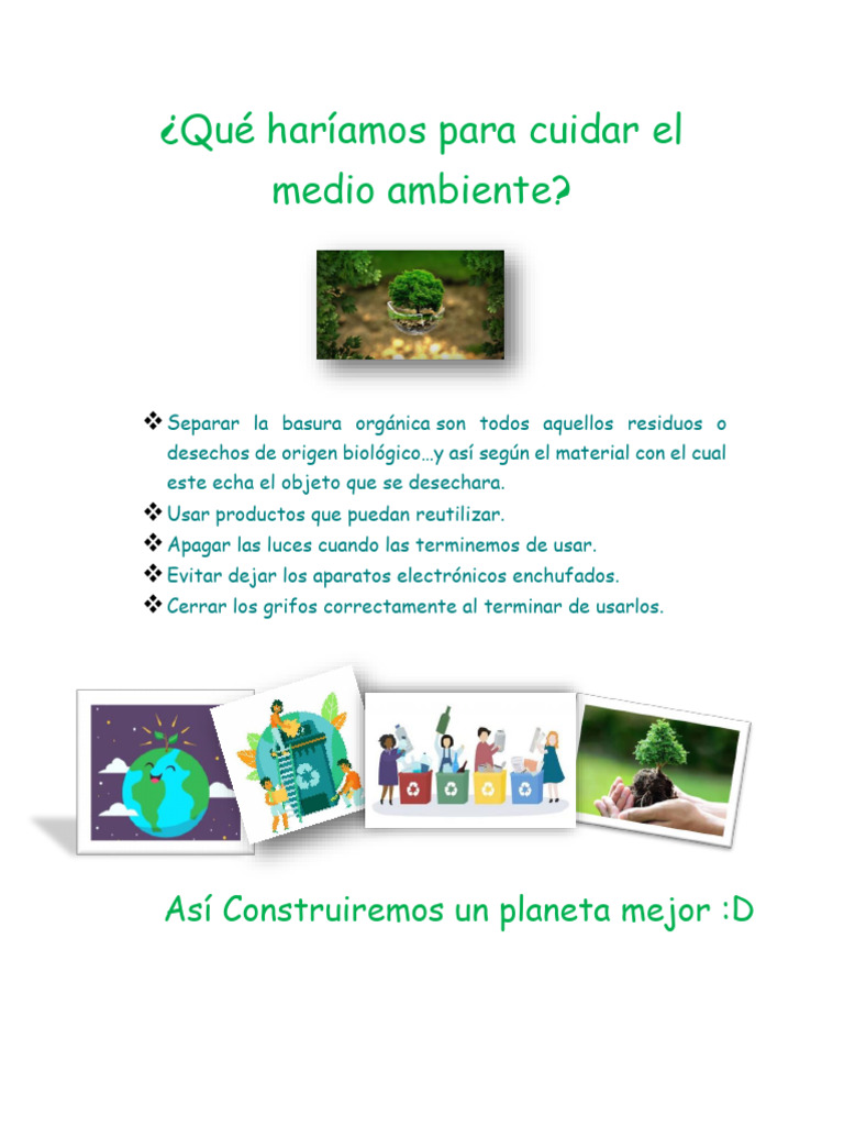 Cuidar el Medio Ambiente: Acciones Clave | PDF | Ciencia y matemáticas