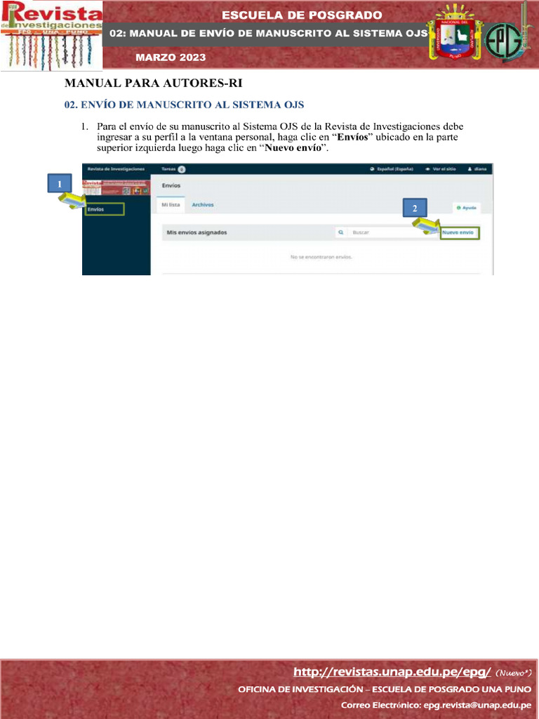 Manual 02 Envío de Manuscritos Al Sistema Ojs | PDF