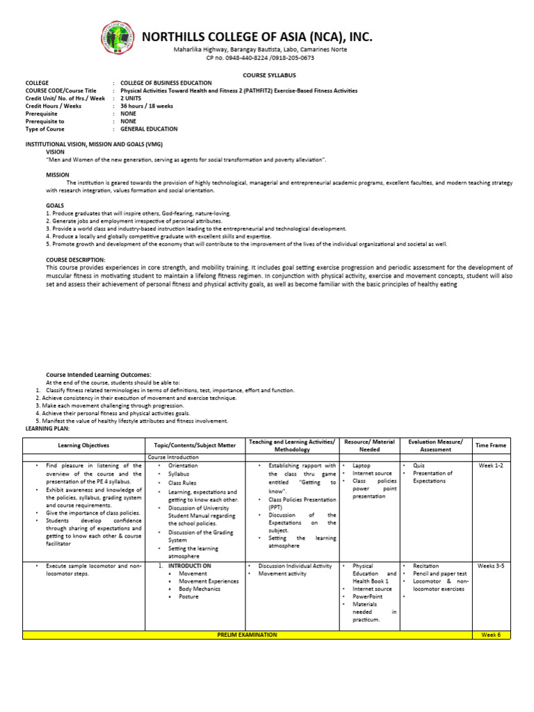 Pathfit 2 - Exercise-Based Fitness Activities | PDF | Physical Fitness ...