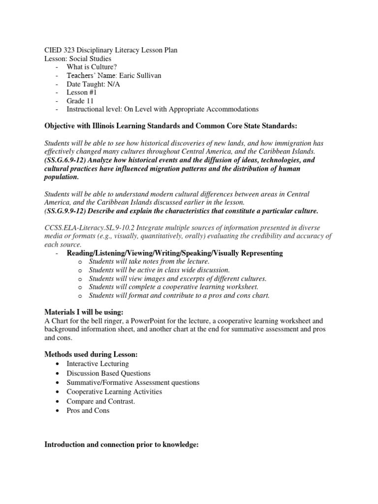 Lesson Plan 1 | Download Free PDF | Lesson Plan | Lecture