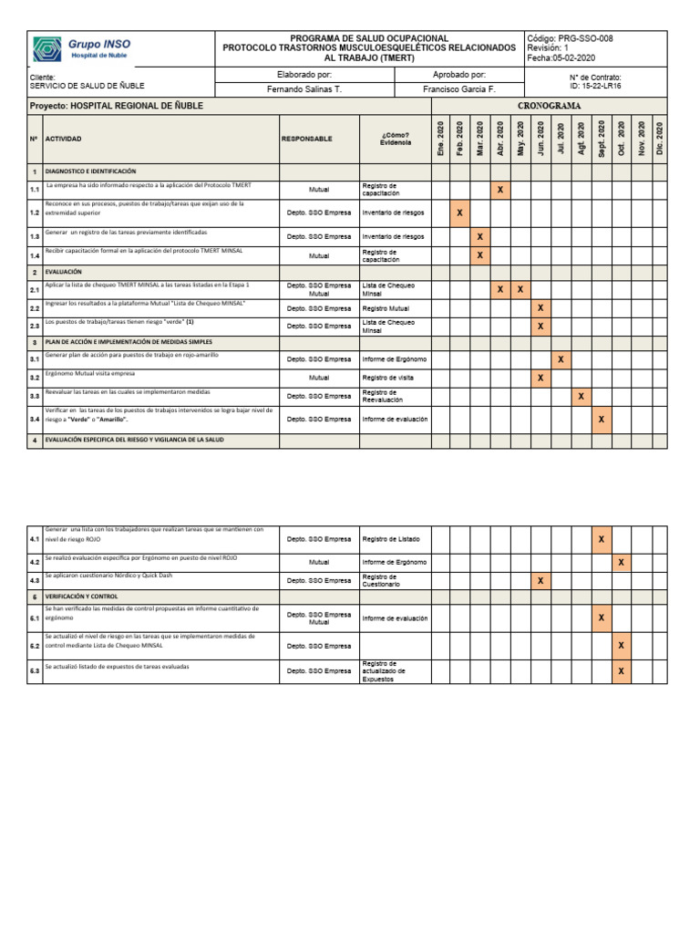 Programa Actividades Protocolo Tmert Rev.1 | PDF