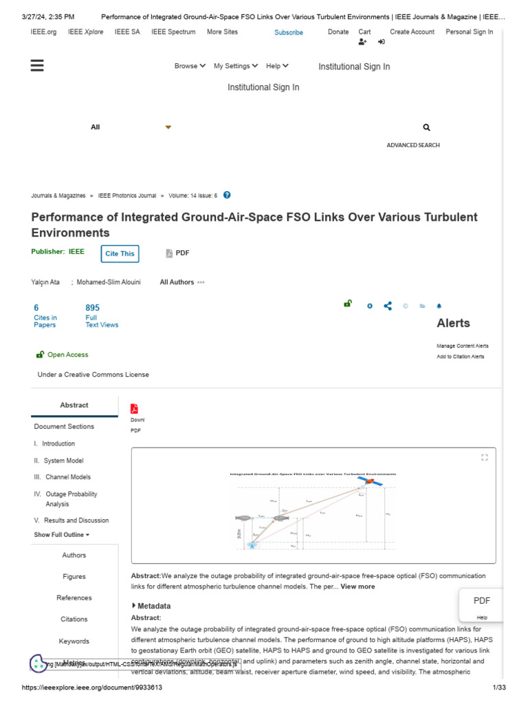 Performance of Integrated Ground-Air-Space FSO Links Over Various ...