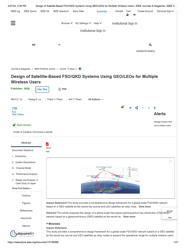 Design of Satellite-Based FSO - QKD Systems Using GEO - LEOs For Multiple Wireless Users - IEEE ...
