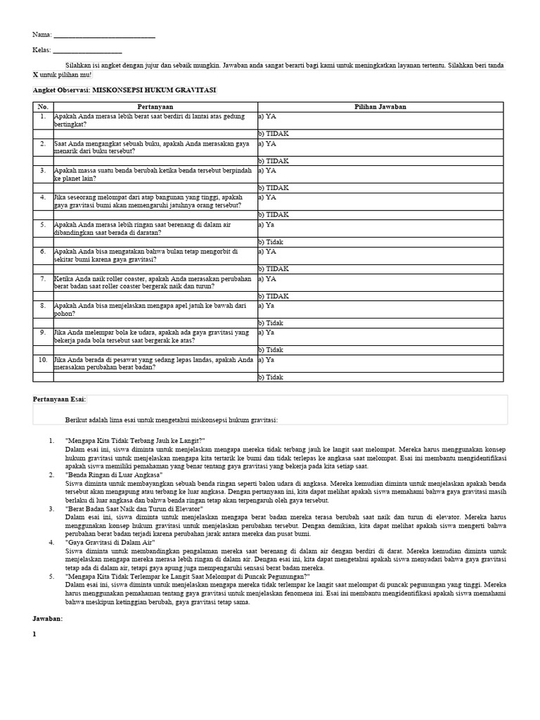 Angket Fisika Sma | PDF