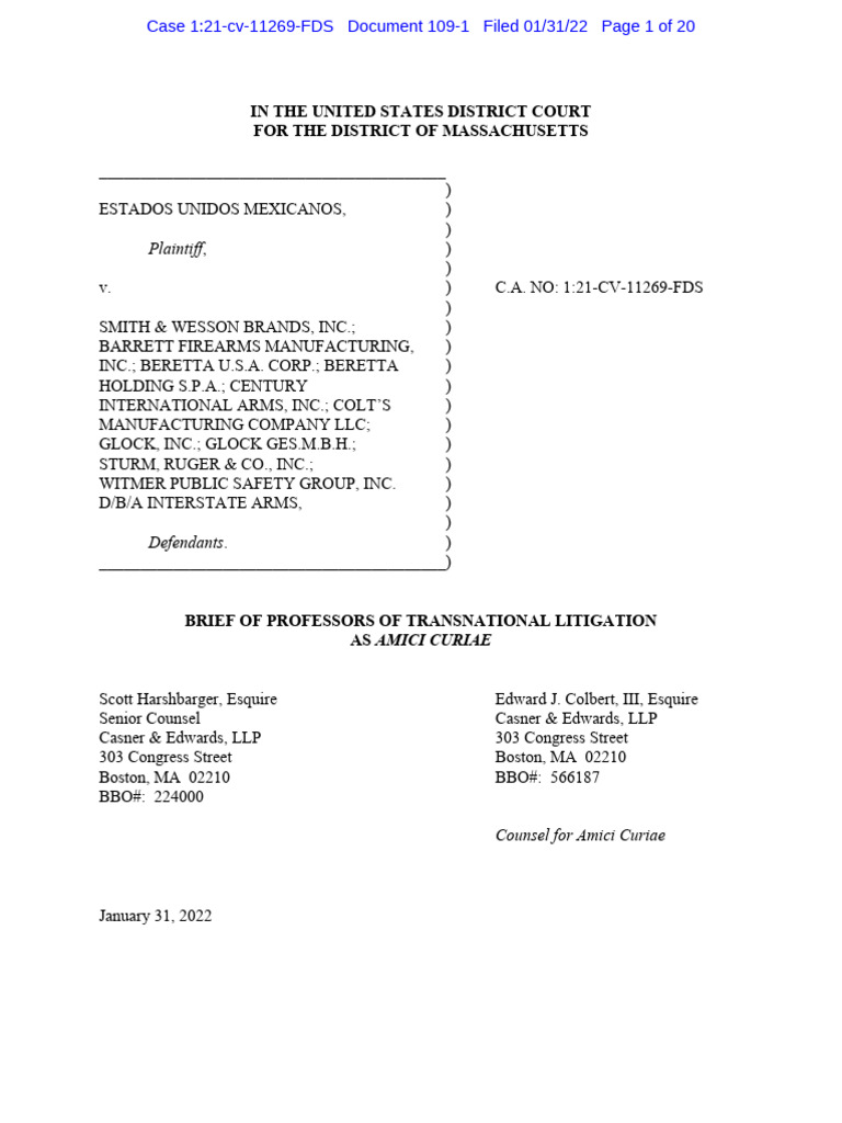 US Law Professors Proposed | PDF | Comity | Lawsuit