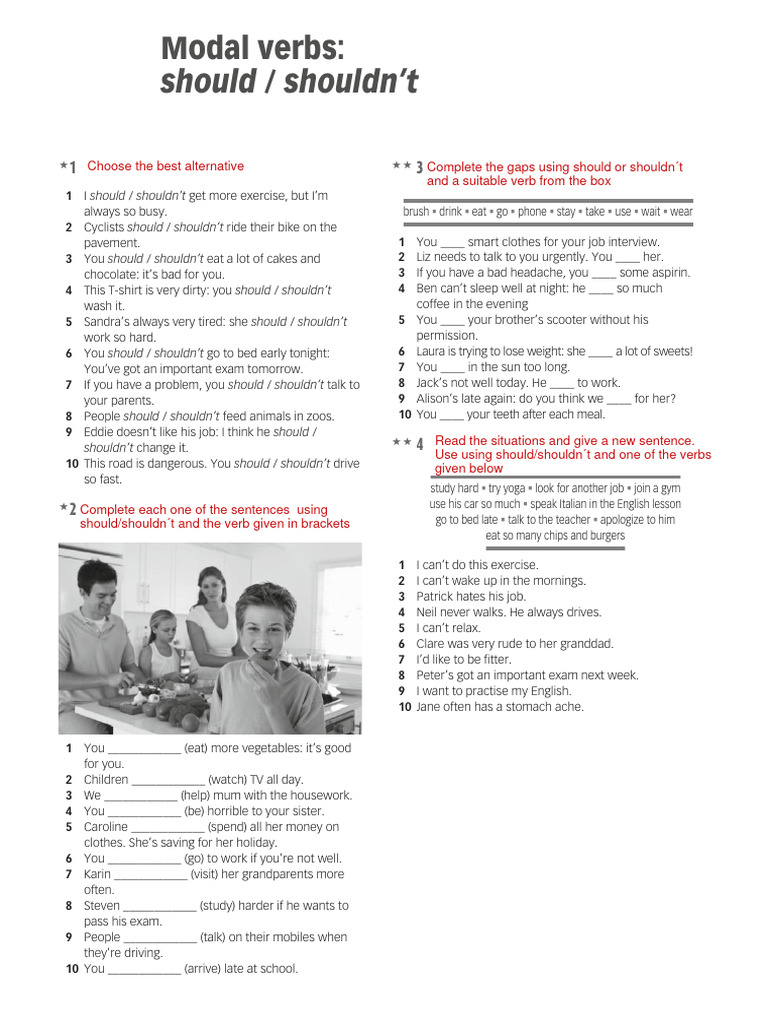 Modal verbs should shouldn't Criticism.advice | PDF